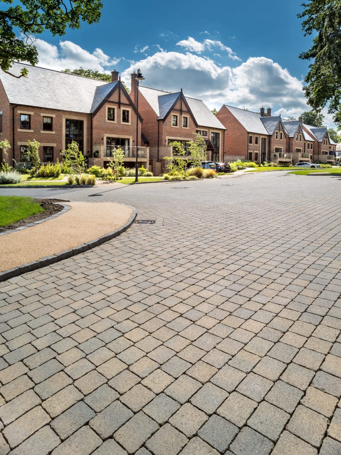 Innovative housing development landscaping with SuDS