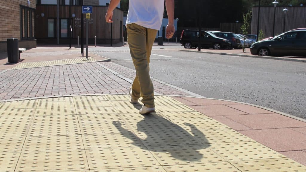 What colour should tactile paving be? | Tobermore Commercial Block Paving